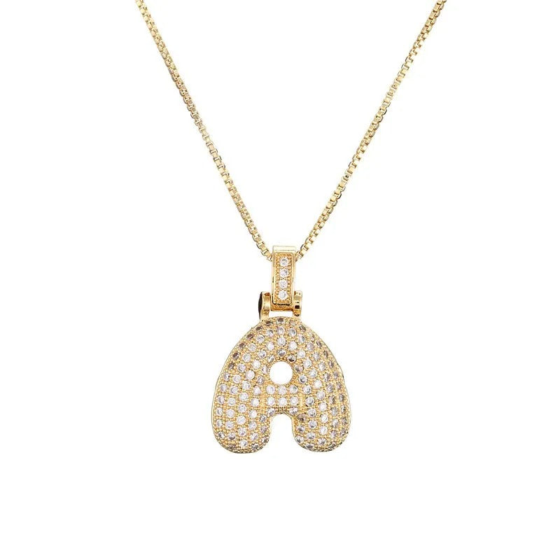 Diamond Bubble Initial Necklace – SoulBond